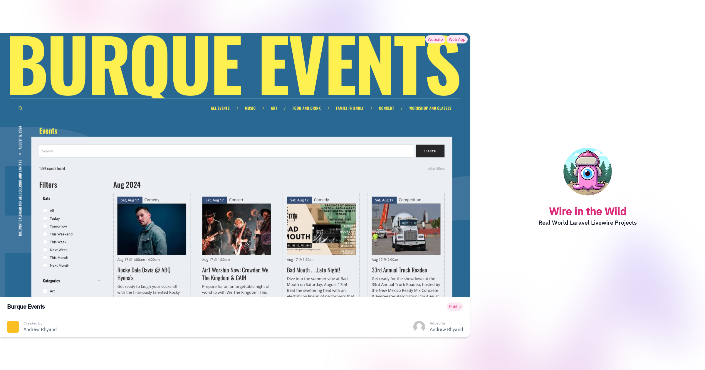 Burque Events | Wire in the Wild