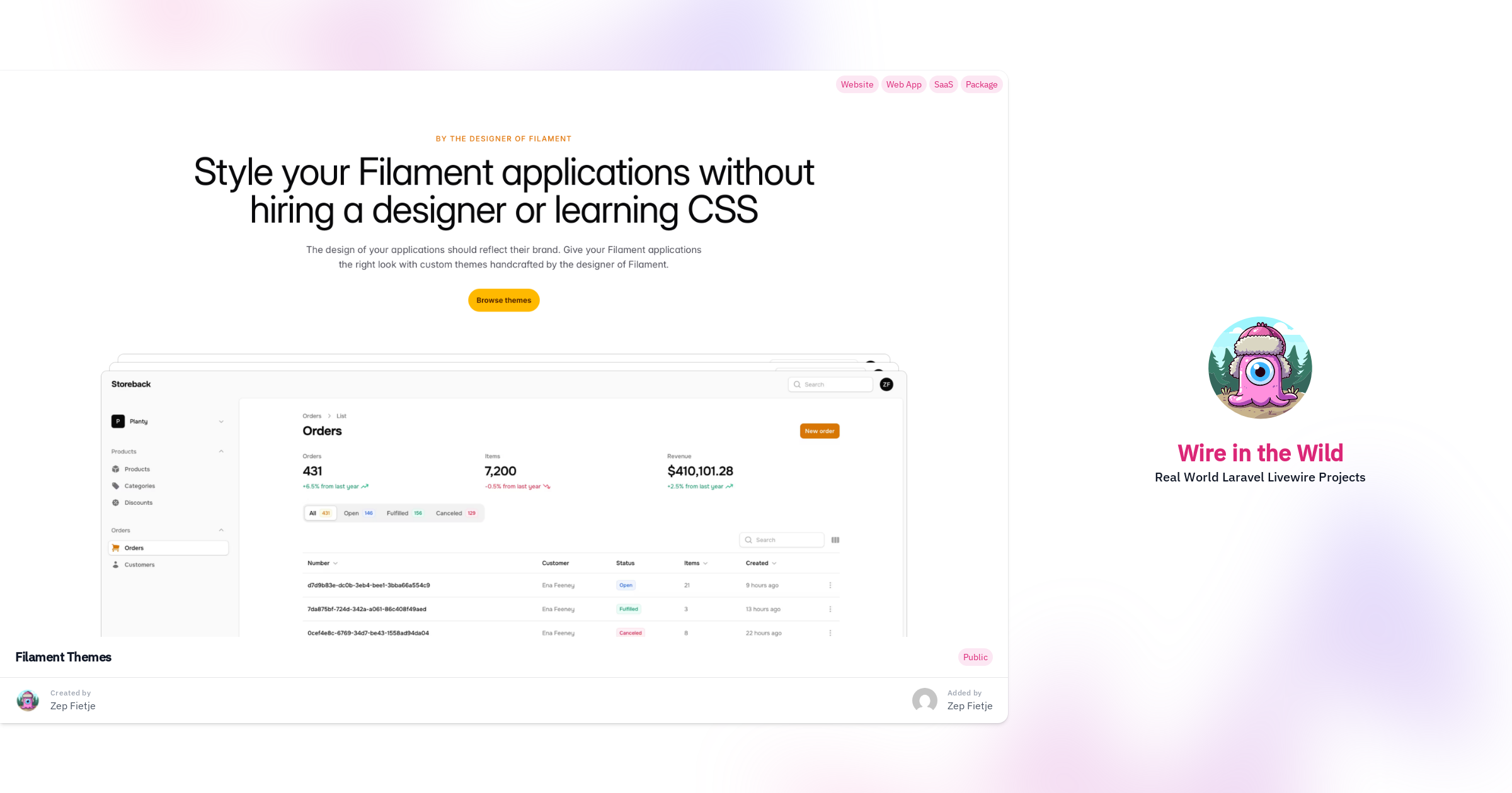 Filament Themes | Wire in the Wild