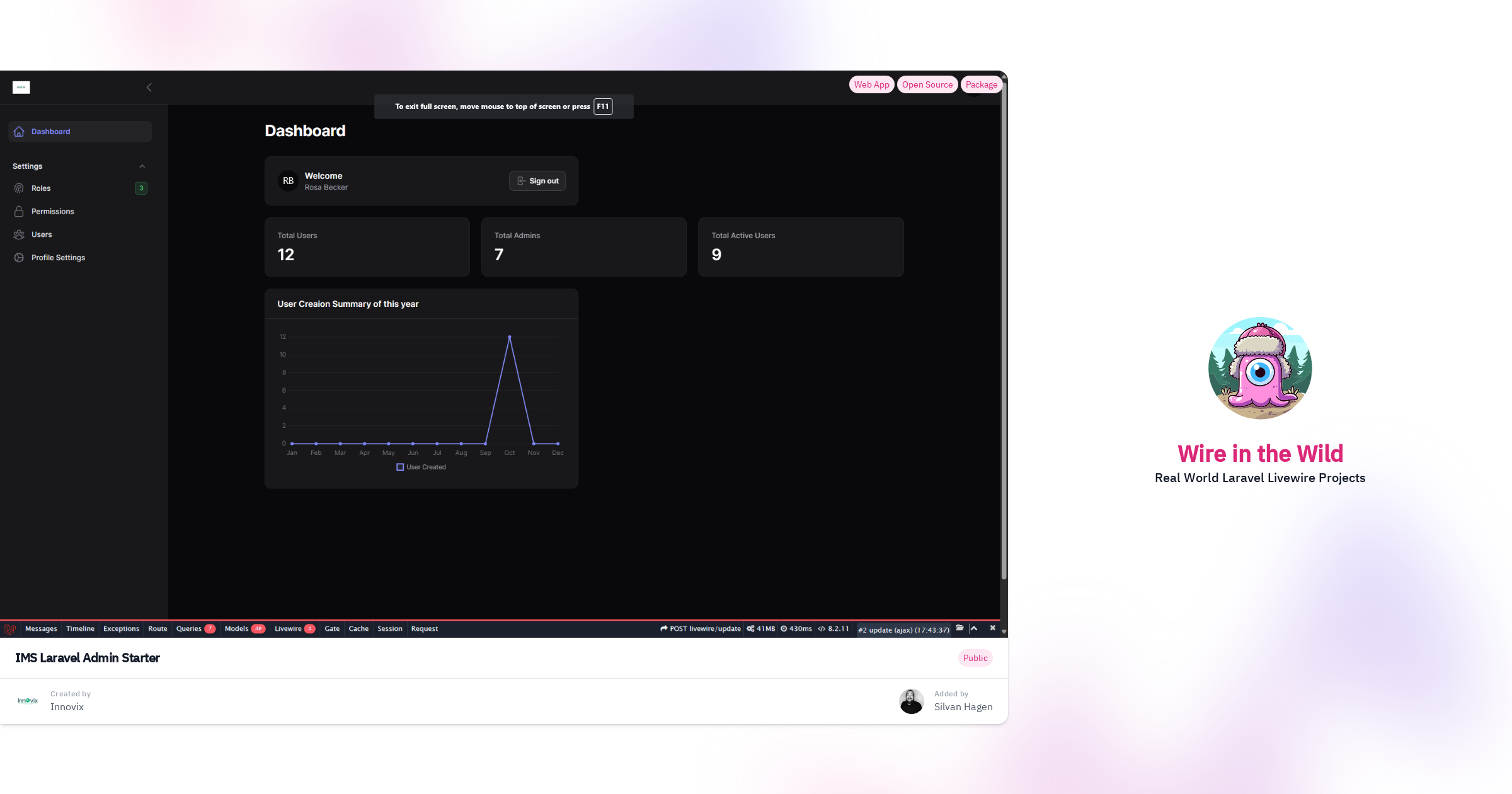 IMS Laravel Admin Starter | Wire in the Wild
