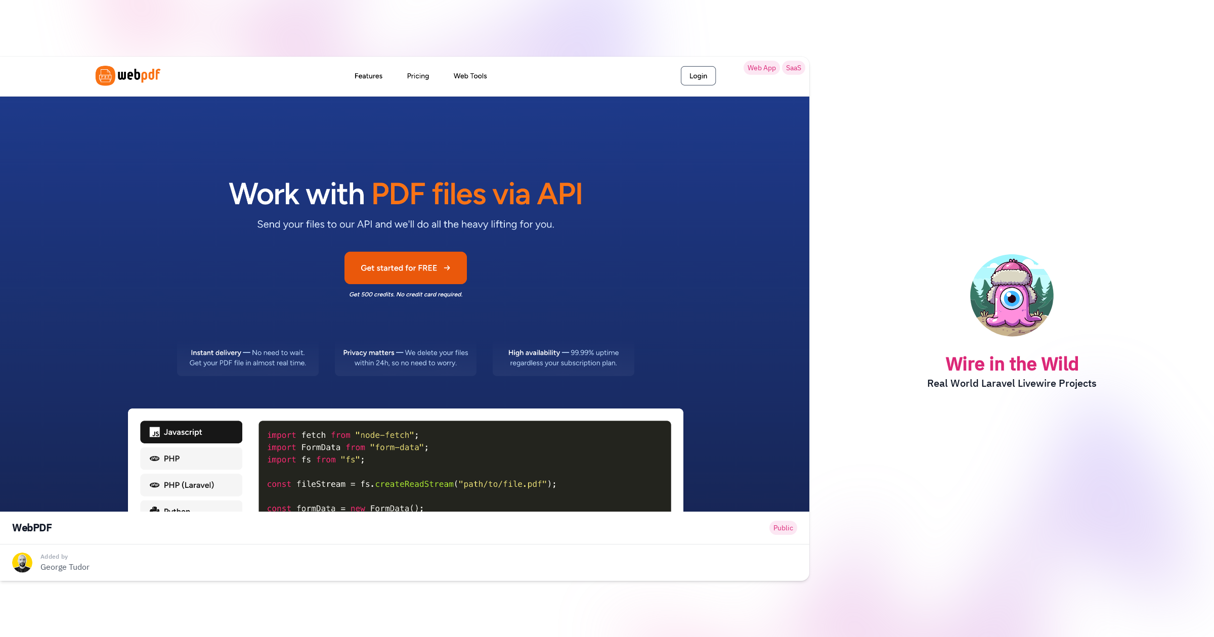 WebPDF | Wire in the Wild